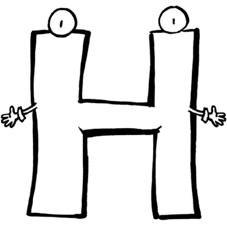 Dibujos a Lápiz con letra H | Momento de aprender con los peques