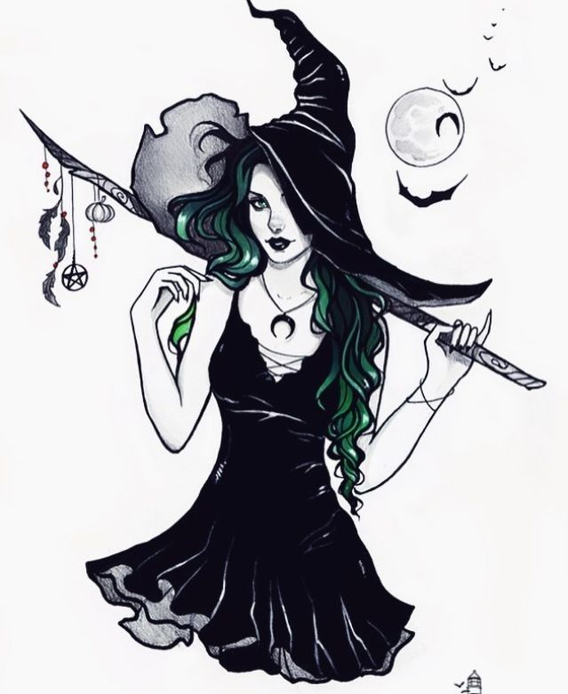 Dibujos de Brujas a Lápiz | Fáciles | Para Imprimir y dibujar